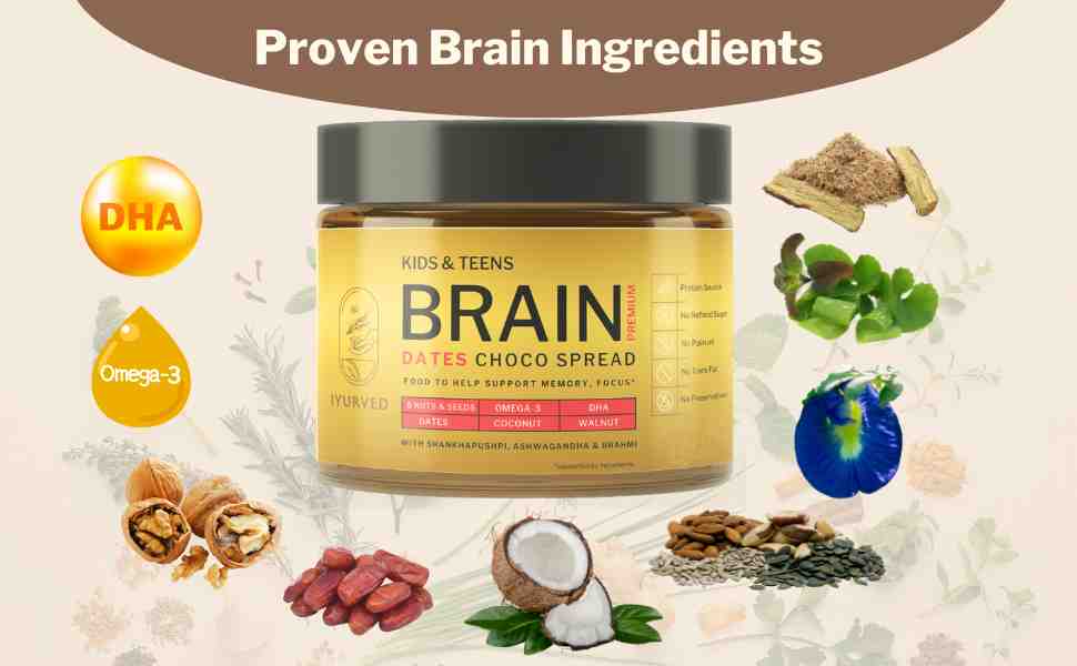 Kids & Teens Brain Premium Dates Choco Spread (500gm) - IYURVED-IN